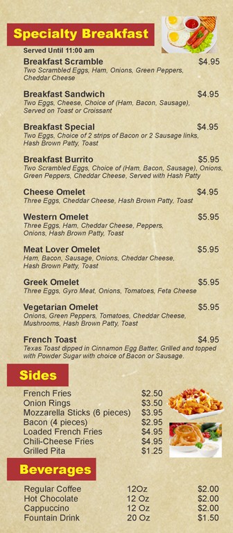 Menus – Nikos Deli and Grill