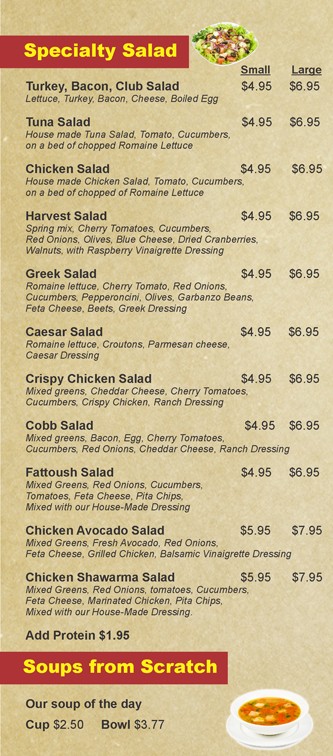 Menus – Nikos Deli and Grill