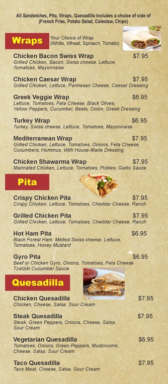 Menus – Nikos Deli and Grill