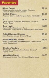 Menus – Nikos Deli and Grill